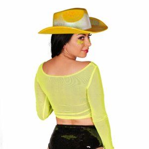 Accessories | Yellow Cowboy Hat Rave Wear | Poshmark